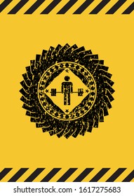 Deadlift Icon Inside Warning Sign Black Stock Vector (Royalty Free ...