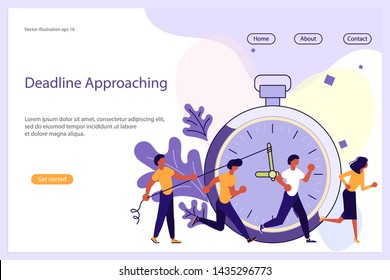 Deadline Approaching Website Template Design Ui Stock Vector (Royalty ...
