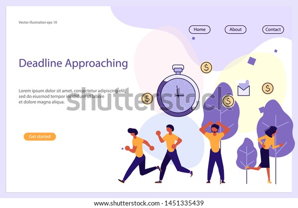 Deadline Approaching Website Template Design Ui Stock Vector (Royalty ...