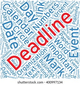 Deadline Word Cloud Art Background Stock Vector (Royalty Free ...