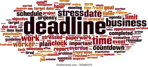 Deadline Word Cloud Concept Vector Illustration Stock Vector (Royalty ...