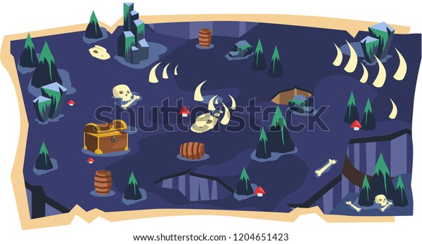 Deadly Cave 2d Game Maps Dark Stock Vector (Royalty Free) 1204651423 ...