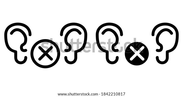 Deaf Disability Outline Glyph Icon Hearing Stock Vector (Royalty Free ...