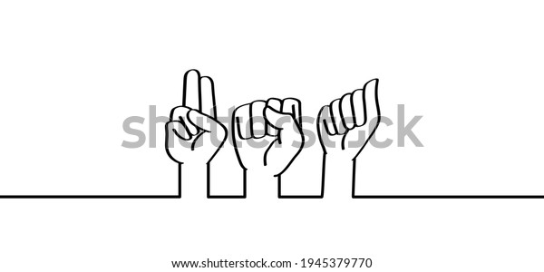 Deaf Sign Language Slogan Usa Gestures Stock Vector (Royalty Free ...
