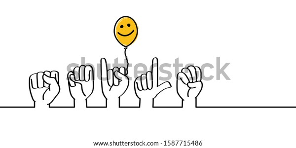 Deaf Sign Language Smile Symbol Smiling Stock Vector (Royalty Free ...