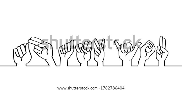 Deaf Sign Language Thank You Thanks Stock Vector (Royalty Free) 1782786404