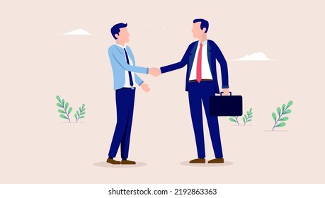 Deal Handshake Two Men Shaking Hands Stock Vector (Royalty Free ...