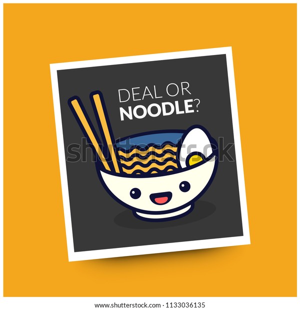 Deal Noodle Pun Poster Vector Illustration Stock Vector (Royalty Free ...