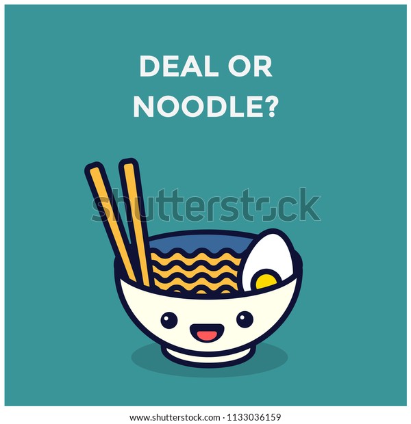 Deal Noodle Pun Poster Vector Illustration Stock Vector (Royalty Free ...
