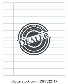 Dealer Emblem Drawn Pencil Vector Illustration Stock Vector (Royalty ...
