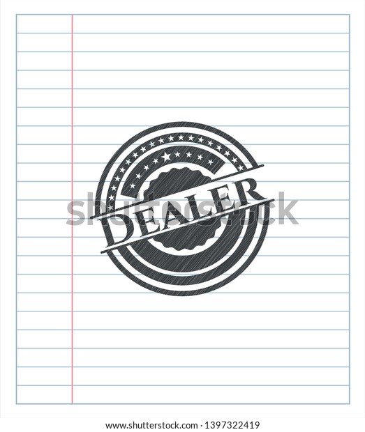 Dealer Emblem Drawn Pencil Vector Illustration Stock Vector (Royalty ...