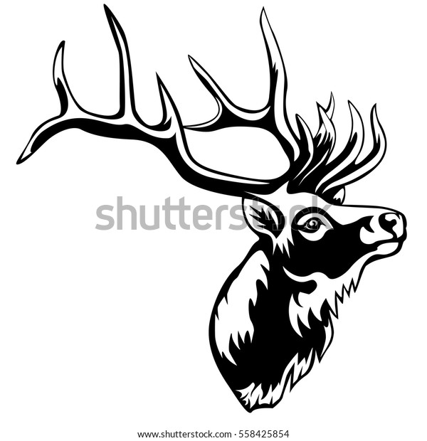 Dear Head Isolated On White Background Stock Vector (Royalty Free ...