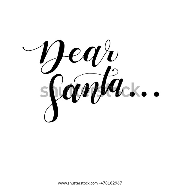 Dear Santa Postcard Hand Drawn Modern Stock Vector (Royalty Free ...