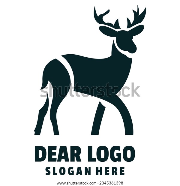 Dear Silhouette Cartoon Logo Vector Stock Vector (Royalty Free ...