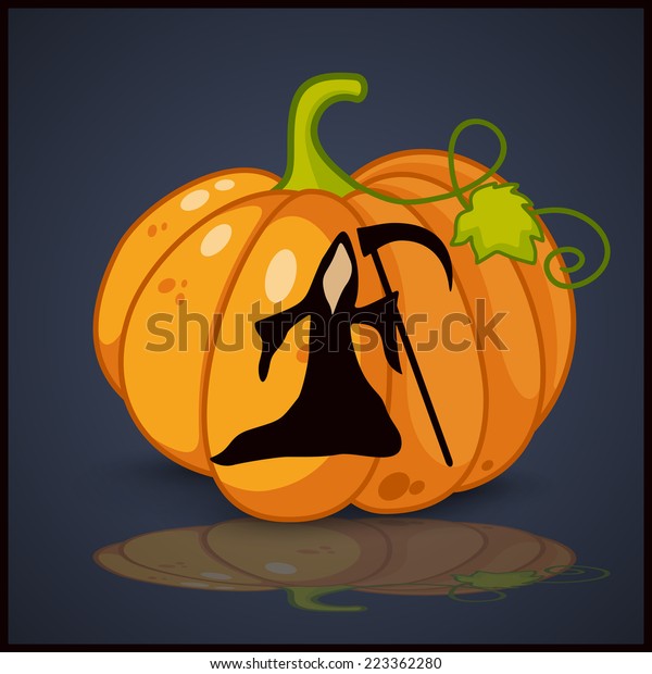 Death Banner Background Pumpkins Halloween Stock Vector (Royalty Free ...