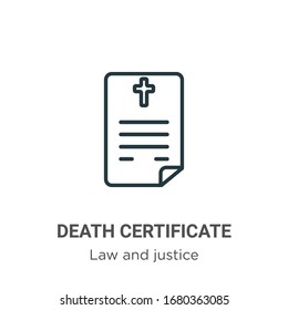Death Certificate Outline Vector Icon Thin Stock Vector (Royalty Free ...