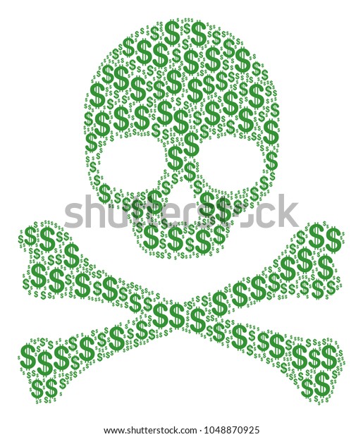 Death Concept Composed Dollar Pictograms Vector Stock Vector (Royalty ...