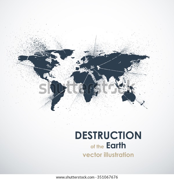 Death Earth Vector Illustration Grunge Abstract Stock Vector (Royalty ...