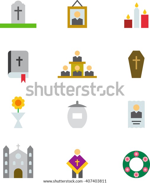 Death Funeral Icons Stock Vector (Royalty Free) 407403811