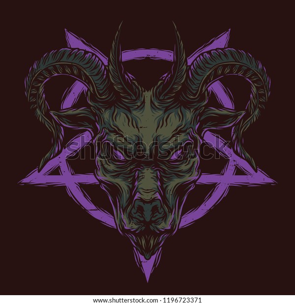 Death Goat Illustration: wektor stockowy (bez tantiem) 1196723371 ...