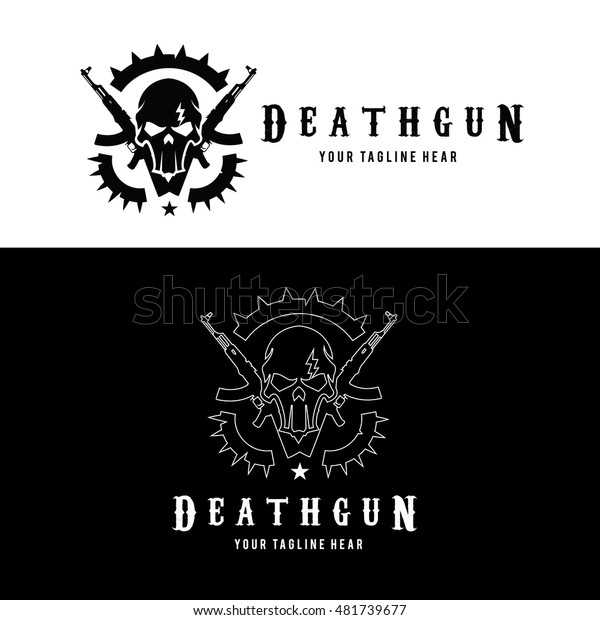 Death Gun Logo Skull Gun Logo Stock Vector (Royalty Free) 481739677 ...