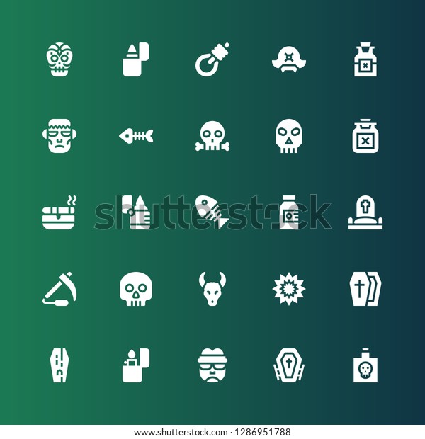 Death Icon Set Collection 25 Filled Stock Vector (Royalty Free ...