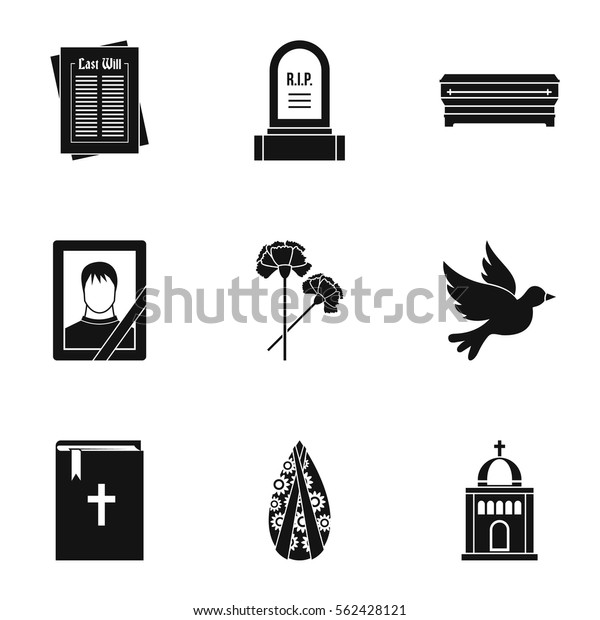 Death Icons Set Simple Illustration 9 Stock Vector (Royalty Free) 562428121