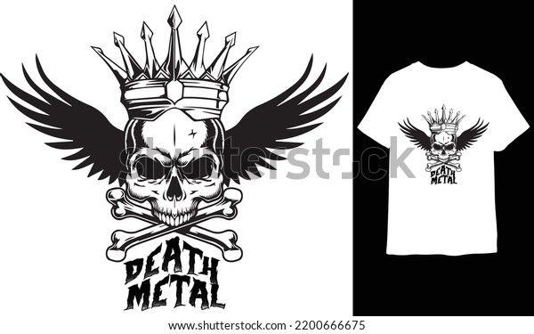 Death Metal Skull Head Vector Vintage Stock Vector (Royalty Free ...