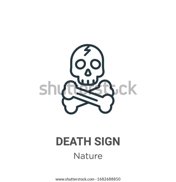 Death Sign Outline Vector Icon Thin Stock Vector (Royalty Free ...