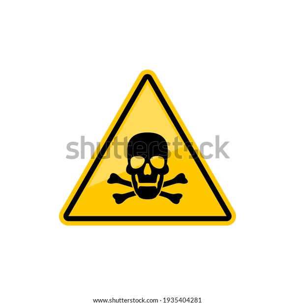 Death Warning Sign Isolated Yellow Triangle Stock Vector (Royalty Free ...