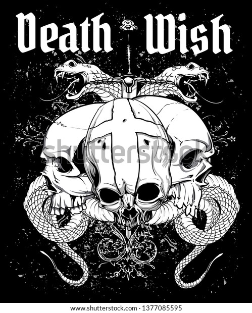 Death Wish Vector Illustration Stock Vector (Royalty Free) 1377085595 ...