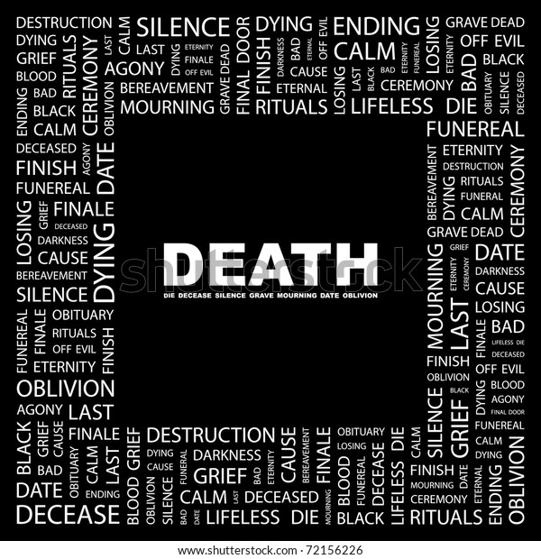 Death Word Collage On Black Background Stock Vector (Royalty Free) 72156226