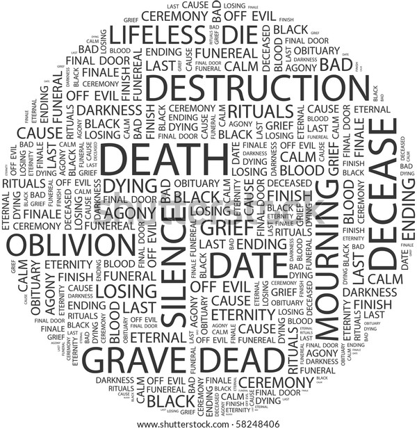 Death Word Collage On White Background: เวกเตอร์สต็อก (ปลอดค่าลิขสิทธิ์ ...