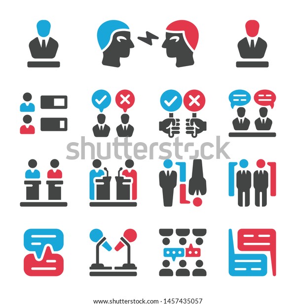 Debate Dispute Icon Setvector Illustration Stock Vector (Royalty Free ...