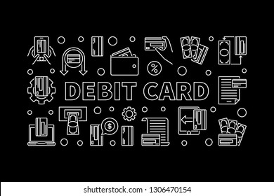 Debit Card Concept Horizontal Illustration Thin Stock Vector (Royalty ...