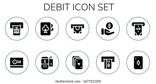 Debit Icon Set 10 Filled Debit Stock Vector (Royalty Free) 1677312205 ...