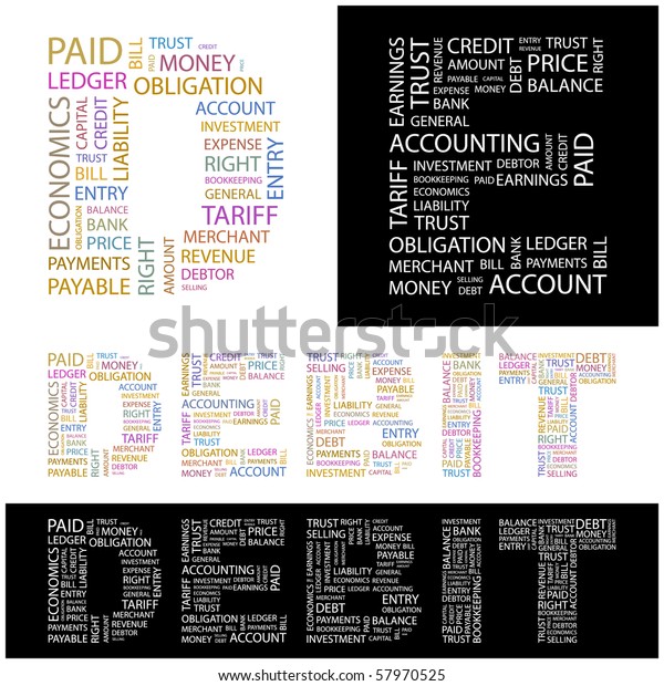 Debit Word Collage Illustration Different Association Stock Vector ...