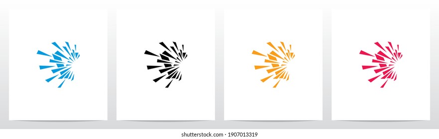 Debris Explosion On Letter Logo Design Stock Vector (Royalty Free ...