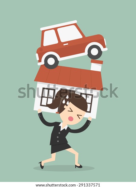 Debt Cartoon Illustration Stock Vector (Royalty Free) 291337571 ...