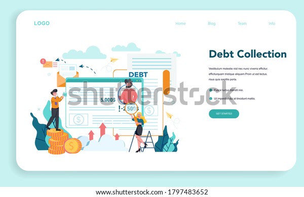 Debt Collector Web Banner Landing Page Stock Vector (Royalty Free ...