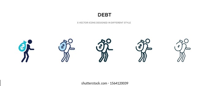 Debt Icon Different Style Vector Illustration Stock Vector (Royalty ...