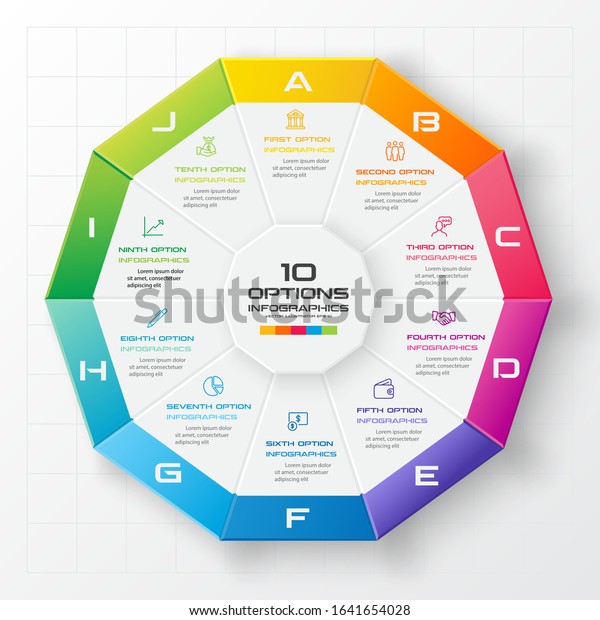Decagon Infographicsdiagram 10 Optionsvector Template Presentation ...