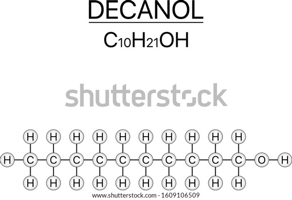 Decanol C10h21oh Structural Formula Isolated Vector Stock Vector ...