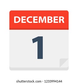 December 1 Calendar Icon Vector Illustration Stock Vector (Royalty Free ...