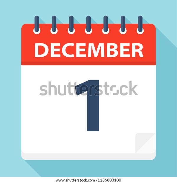 December 1 Calendar Icon Vector Illustration Stock Vector (Royalty Free ...