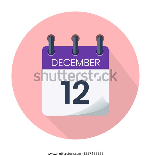 December 12 Vector Daily Calendar Icon Stock Vector (Royalty Free ...
