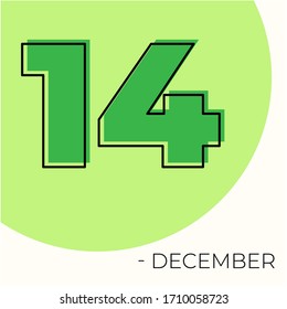 December 14th Modern Calendar Isolated On Stock Vector (Royalty Free ...