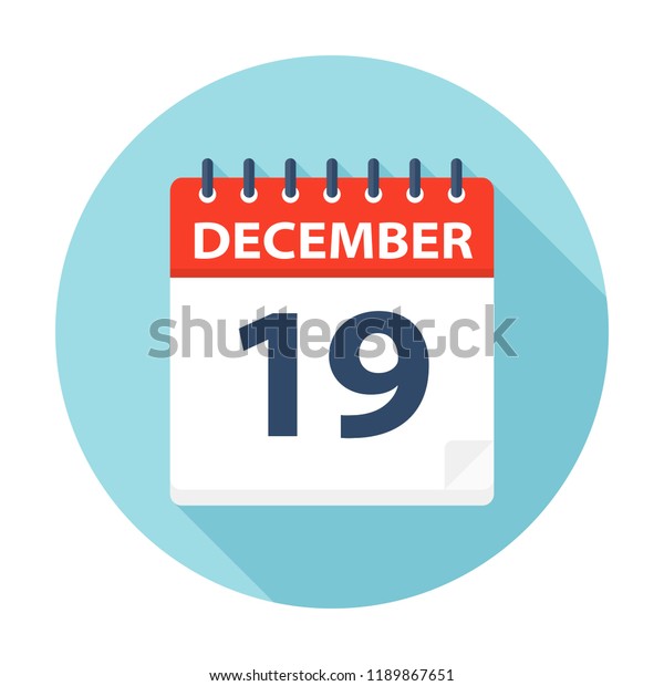December 19 Calendar Icon Vector Illustration Stock Vector (Royalty ...