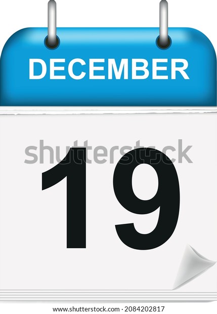 December 19th Calendar Iconflat Stylemonth Datevector Stock Vector ...
