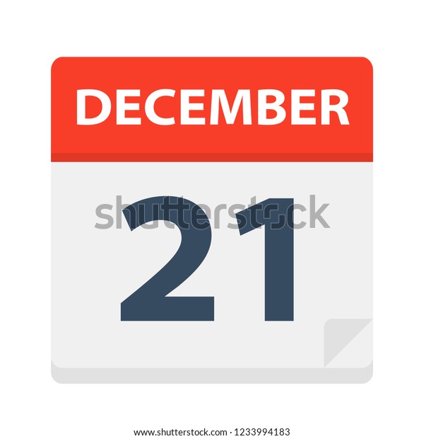 December 21 Calendar Icon Vector Illustration Stock Vector (Royalty ...